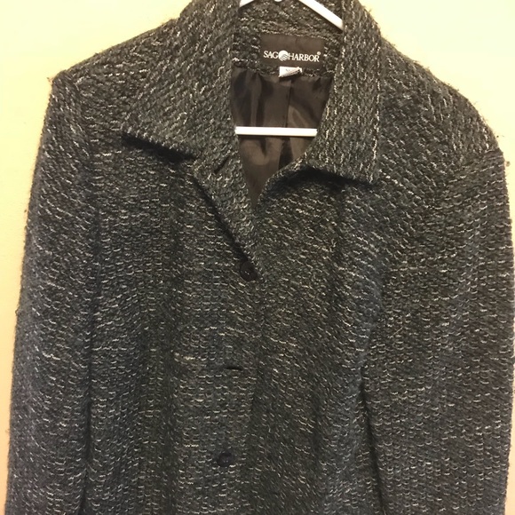 Sag Harbor | Jackets & Coats | Black Tweed Short 4 Bottom Jacket | Poshmark